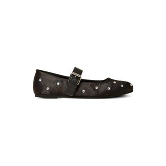 Twinset Femme, Chaussures, Noir, Taille: 37 EU Ballerines Mary Jane en satin avec strass