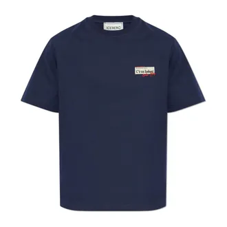Iceberg Homme, Tops, Bleu, Taille: S T-shirt avec Patchs et Imprimé