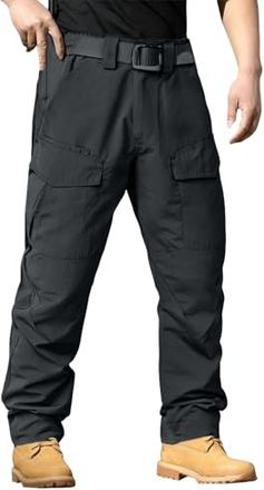 Generic Pantalon de travail cargo l&eacute;ger pour homme, randonn&eacute;e, escalade, voyage, plein air, Noir, XXL