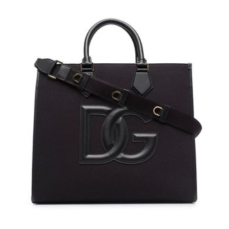 Dolce & Gabbana Femme, Sacs, Noir, Taille: ONE Size Sac fourre-tout &agrave; patch logo