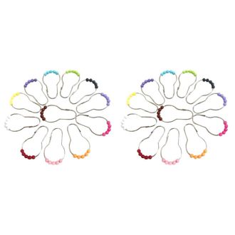 Cabilock Gardinenhaken 24 St&uuml;cke Praktische Farbe Zubeh&ouml;r Badezimmer Gleiten Praktische Ringe Acryl Vorhang Erball Haken nach Hause Zuf&auml;llig Bad Bunt Gardinenh