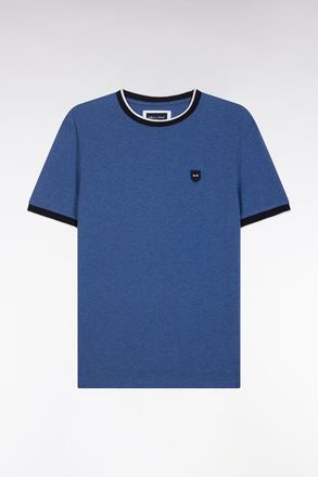 Eden Park T-shirt En Coton Stretch Bleu Fonc&eacute; Coupe Ajust&eacute;e