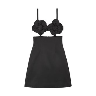 Marc Jacobs Satin Daisy Applique Kleid - - Dresses - Damen - Schwarzk - 2XS