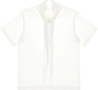Carven Scarf-collar Cotton T-shirt
