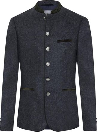 Amsel Taillierter Janker Maxvorstadt in Lodenqualität mit Samtbesatz in