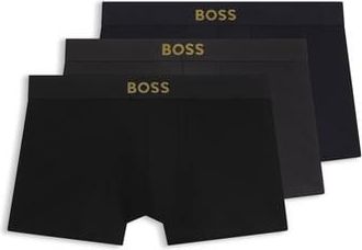 HUGO BOSS Lot de 3 boxers en coton m&eacute;lang&eacute;
