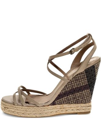 Burberry espadrilles compensées en cuir - Vert