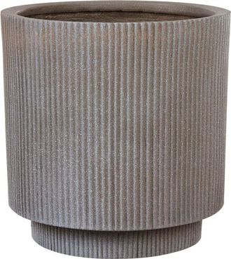 Beliani Pot de Fleurs pour Ext&eacute;rieur 37 x 37 x 37 cm en Fibre dArgile Taupe Daria