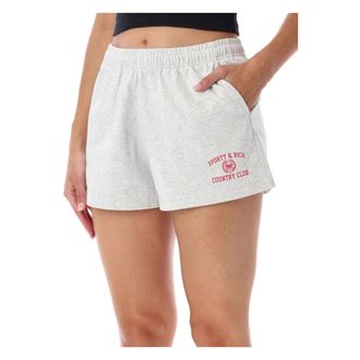 Sporty & Rich Varsity Crest Disco Short - - Shorts - Damen - Grau - L