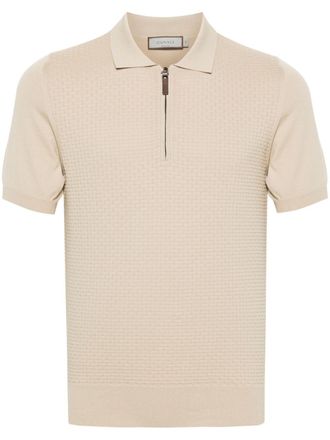 Canali polo en coton &agrave; fermeture zipp&eacute;e - Tons neutres