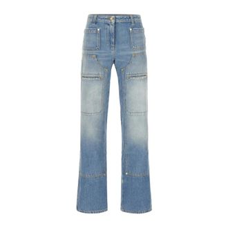 Palm Angels Straight Leg Jeans mit Eins&auml;tzen - - Jeans - Damen - Blau - W28