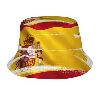Generic Chapeau De Seau Unisexe Image du Drapeau Espagnol Chapeau De Plage &Eacute;t&eacute; Respirant Bonnet Soleil, pour De P&ecirc;che, Le Camping, La Randonn&eacute;e, 56-58cm