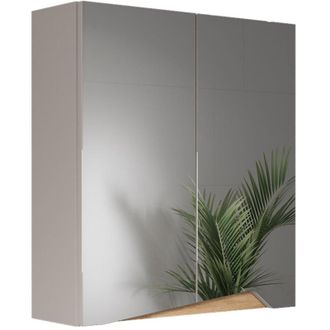 Vicco Spiegelschrank Marelle, Greige/Artisan-Eiche, 60 x 67 cm mit h&ouml;henverstellbarem Einlegeboden, Vicco