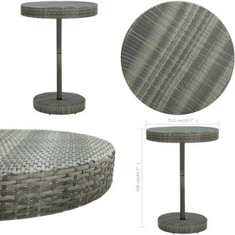 vidaXL Table de jardin Gris 75,5x106 cm R&eacute;sine tress&eacute;e - Table De Jardin - Table Ext&eacute;rieure - Mobilier De Jardin - Table Ronde - R&eacute;sine Tress&eacute;e - Home &