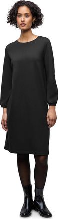 Street One Damen 1409099 Jersey-Kleid in Unifarbe, Schwarz, 40