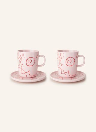 Marimekko 4-Tlg. Geschirr-Set Oiva/Piirto Unikko rosa