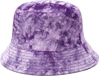 Eozy Chapeau Bob Anti-Soleil Femme Homme Vintage Respirant Pliable Imprim&eacute; Tie-Dye Casquette Chapeau Randonn&eacute;e Double Face Anti-UV Voyage Casuel (Violet)