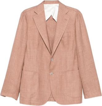 Barba Homme, Vestes, Orange, Taille: 2XL Wool Silk Linen Jacket