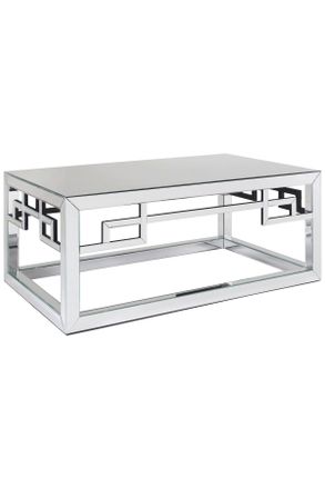 MID.YOU Mid.you Couchtisch, Klar, Glas, Holzwerkstoff, rechteckig, eckig, 121x49x73.5 cm, Wohnzimmer, Wohnzimmertische, Couchtische