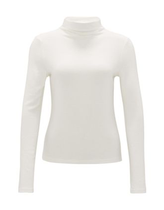 OPUS Damen Langarmshirt | Longsleeve SASEMIN Slim aus weichem Feinstrick Milk, 44