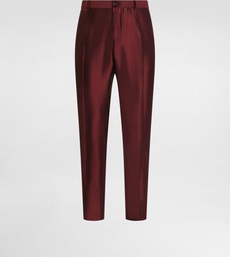 Dolce & Gabbana Hose Aus Shantung-seide - Mann Hosen Und Shorts Bordeaux Seide 60