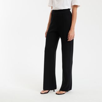 La Redoute Collections Pantalon Large Taille Haute Laine Milano M&eacute;lang&eacute;e