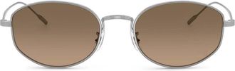 Oliver Peoples lunettes de soleil ovales Estra - Argent