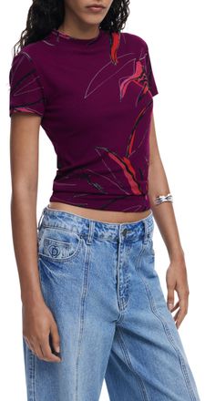 Desigual T-SHIRT MANICHE CORTE DONNA VIOLA