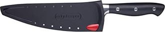 MasterClass MasterClass Kochmesser mit Messerschärfer Scheide EdgeKeeper, Edelstahl, 20 cm ( 8), Schwarz