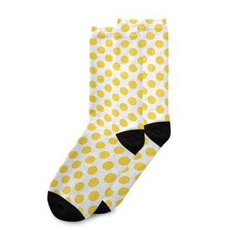 Generic Chaussettes, Motif &Agrave; Pois Jaunes &Agrave; Pois Chaussettes De Sport Classiques Socks Antid&eacute;rapante Hommes Socquettes Pour Marche Basketball Handball 40cm