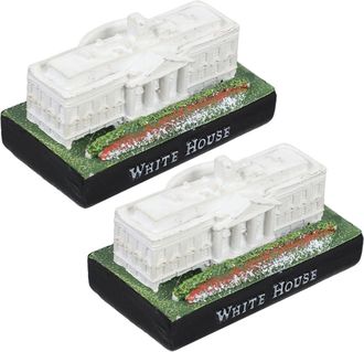 Valiclud 2 Stück Weißes Haus Modell Statue aus Resin Dc Souvenir Skulptur für Heimdekoration Desktop Ornament für Wohnzimmer und Büro