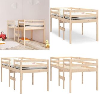 vidaXL Hochbett 80x200 cm Massivholz Kiefer - Kinderbett - Hochbett - Jugendzimmer - Kiefernholz - Massivholzbette - Home & Living