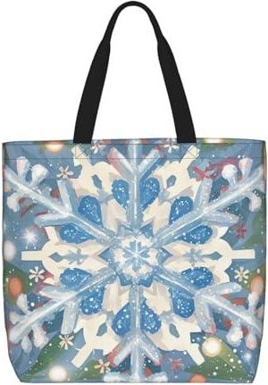 Generic Flocon De Neige De No&euml;l Sac Fourre-Tout D&eacute;contract&eacute; Sacs De Courses R&eacute;utilisable Sac Courses Pour Quotidienne Gym Shopping