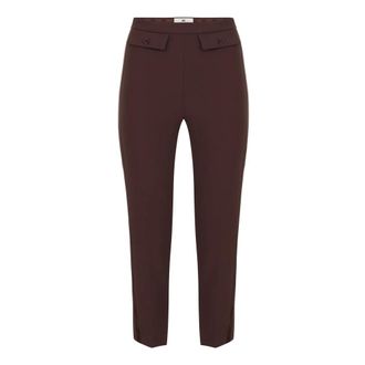 Elisabetta Franchi Slim-fit Hose - - Trousers - Damen - Braun - S