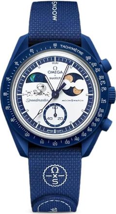 Omega x Swatch montre Bioceramic Moonphase 42 mm - Blanc