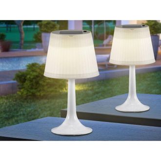 Konstsmide 2er-Set Solar High Power LED-Tischlampe assisi, IP44, wei&szlig;, H&ouml;he 36 cm
