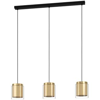 Eglo Lampe suspendue Lagunitas Noir, laiton, Or Clear L: 91 B: 15 h: 110cm Dimmable