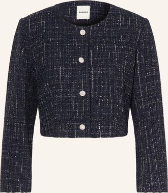 Sandro Sandro Kastenjacke Mit Glitzergarn Und Pailletten blau