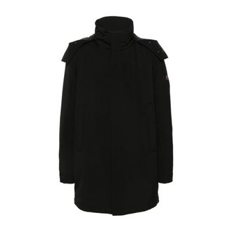 Peuterey Schwarzer gef&uuml;tterter Daunenmantel - - Coats - Herren - Schwarzk - S