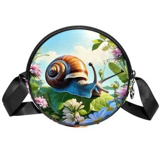 Generic Sac &agrave; bandouli&egrave;re rond pour femme, petit sac &agrave; bandouli&egrave;re avec fermeture &eacute;clair et bretelles r&eacute;glables style d&eacute;contract&eacute; pour femmes et filles