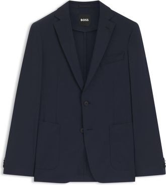 BOSS Herren P-Hanry-J-WG-233 Slim-Fit Sakko aus Performance-Stretch-Jersey Dunkelblau 48
