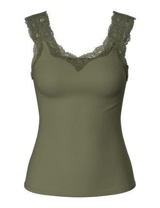 Pieces Damen Pcbarbera Lace Noos Top, Deep Lichen Green, S EU