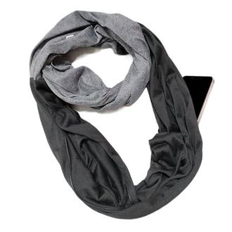 Generic &Eacute;charpe Infinity - Cache-cou bicolore contrast&eacute;e, &eacute;charpe &agrave; boucle avec poche zipp&eacute;e, accessoires chauds, doux et l&eacute;gers | Pour femmes, hommes, trajet