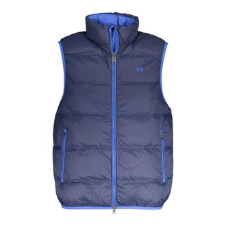 La Martina Blaue &auml;rmellose Jacke mit Kontrastdetails - - Jackets - Herren - Blau - L