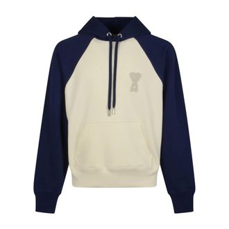 Ami Homme, Sweatshirts et sweats &agrave; capuche, Beige, Taille: XS Boxy Fit Sweat &agrave; capuche With Ami De Coeur Knitted Patch