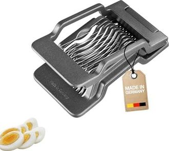 Westmark Coupe-oeufs Justus Black Edition - Diviseur doeufs pour tranches rondes et ovales - Fils en acier inoxydable extra-tranchants - Anthracite