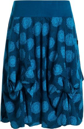 vishes knielanger Ballon-Rock mit Bl&uuml;tenmuster in T&uuml;rkis | Gr&ouml;&szlig;e XL (42) | Handgefertigt aus 100% Baumwolle | Ideal f&uuml;r jeden Anlass | Nachhaltige Alternativ