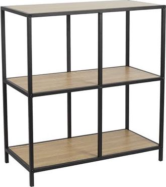 The Home Deco Factory Modulare Aufbewahrungsbox, 4 Fächer, Loka, Braun/Schwarz, 66.5x72x32