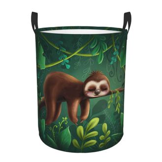 Generic Niedliches Cartoon-Faultier W&auml;schesammler Rund Korb Aufbewahrung Mit Henkel W&auml;schetonne F&uuml;r Lagerung Kleidung Kuscheltier