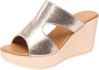 Generic Femmes Compensées Sandales été Creux Bout Ouvert Plate-Forme Mode Slip on Cuir Respirantes Bouche de Poisson Sandales Pantoufles Confortable Décontrac